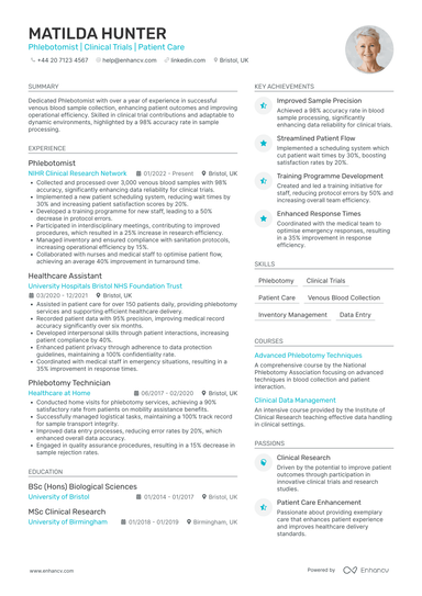 Phlebotomist CV Examples & Guide for 2026