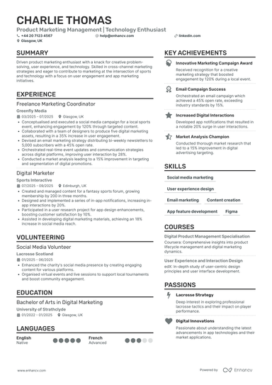 Marketing Intern CV Examples & Guide for 2026