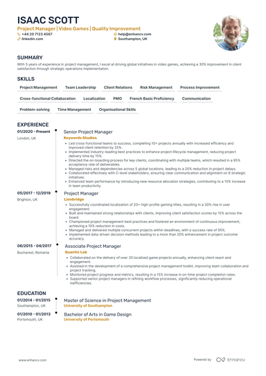 Game Design CV Examples & Guide for 2026