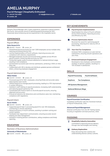 Payroll Manager CV Examples & Guide for 2026