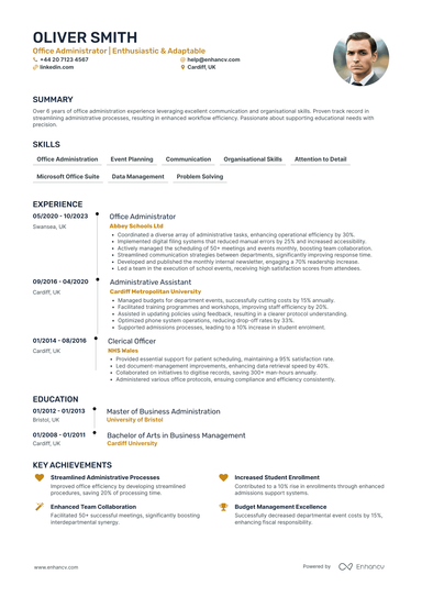 Office Administrator CV Examples & Guide for 2026