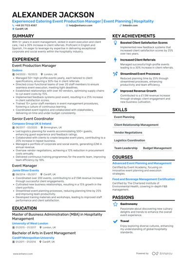 Catering CV Examples & Guide for 2025