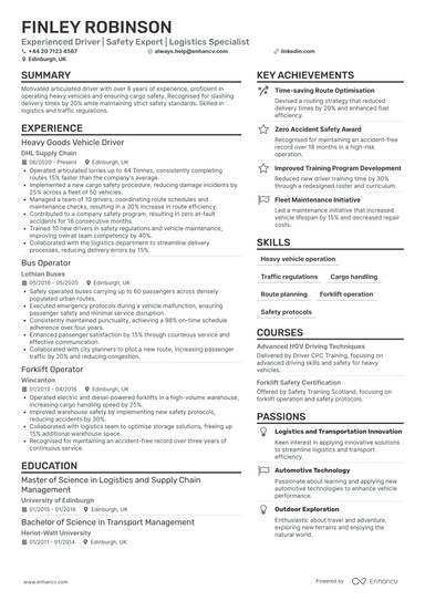 Bus Driver CV Examples & Guide for 2026