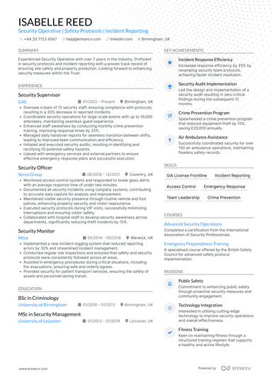 Security Guard CV Examples & Guide for 2026