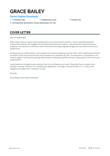 Game Developer Cover Letter Examples & Guide for 2026
