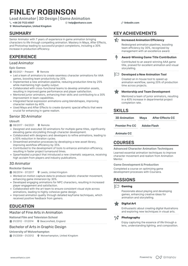 3D Artist CV Examples & Guide for 2026