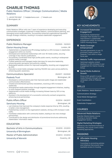 Public Relations CV Examples & Guide for 2026