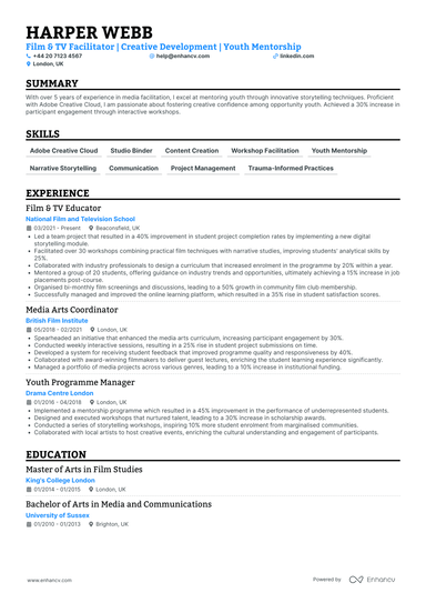 Film CV Examples & Guide for 2026