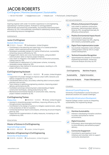 Civil Engineer CV Examples & Guide for 2026