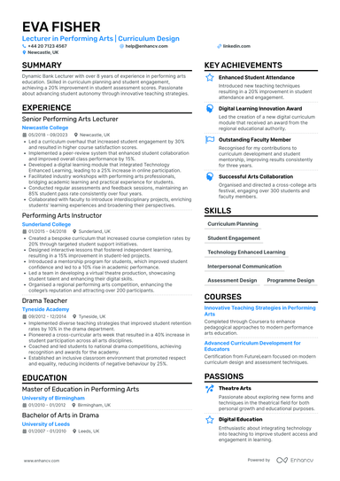 Performing Arts CV Examples & Guide for 2026