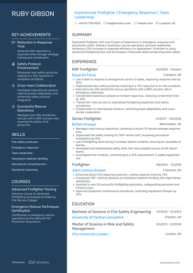 Firefighter CV Examples & Guide for 2026