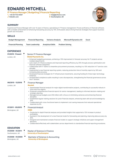 Finance Manager CV Examples & Guide for 2026