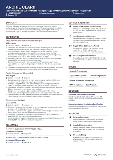 Procurement Manager CV Examples & Guide for 2026