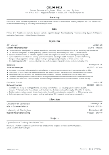 Python Developer CV Examples & Guide for 2026