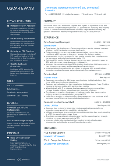 Data Engineer CV Examples & Guide for 2026