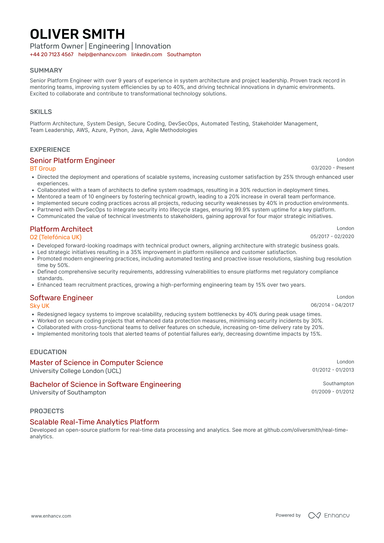 Software Engineer CV Examples & Guide for 2025