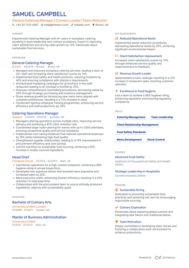 Restaurant General Manager CV Examples & Guide for 2026