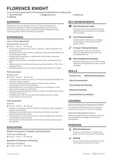 Caregiver CV Examples & Guide for 2026