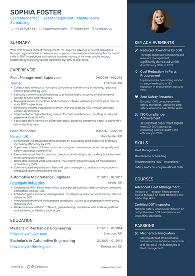 Mechanic CV Examples & Guide for 2026