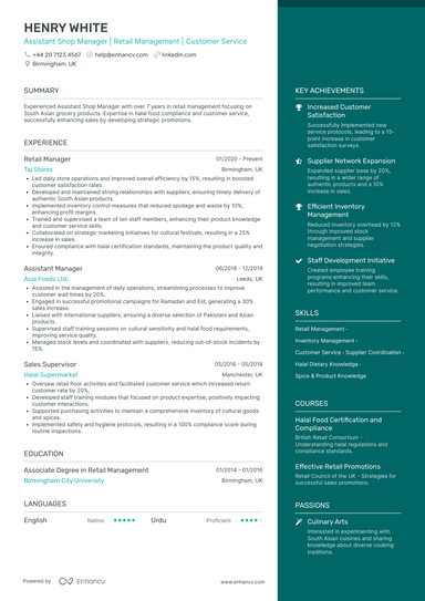 Shop Assistant CV Examples & Guide for 2026