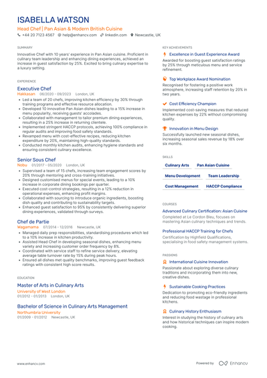 Sous Chef CV Examples & Guide for 2026