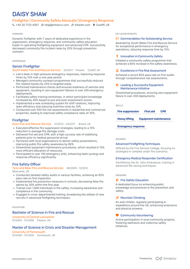 Firefighter CV Examples & Guide for 2026
