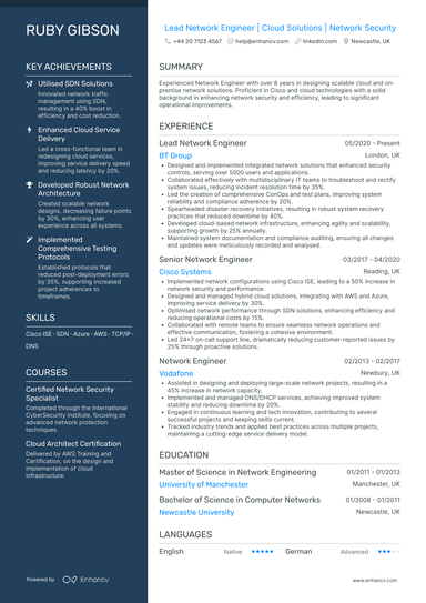 Network Engineer CV Examples & Guide for 2026