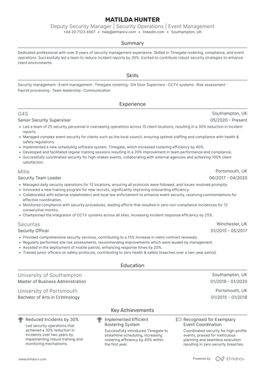 Security Guard CV Examples & Guide for 2026