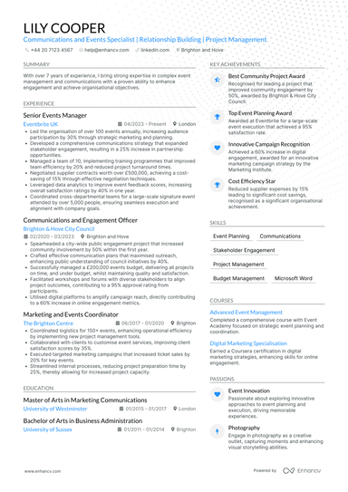 Communications Officer CV Examples & Guide for 2026