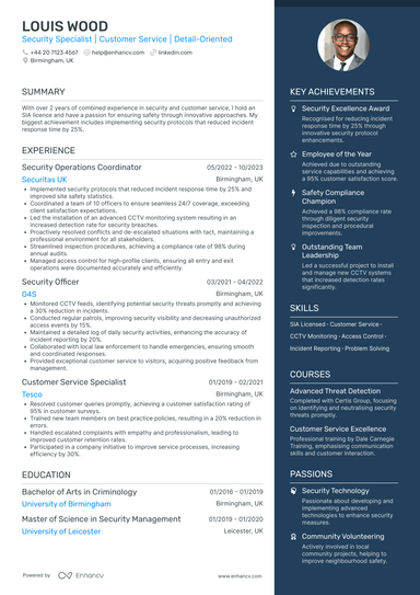 Security Officer CV Examples & Guide for 2026