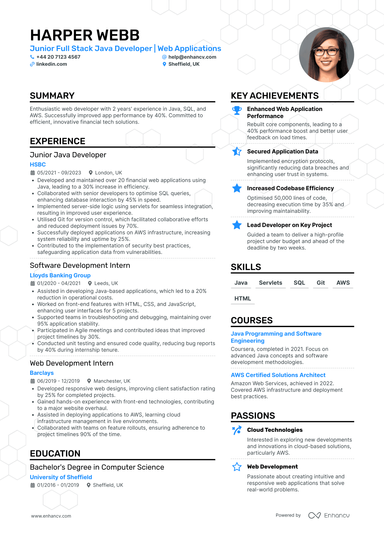 Junior Web Developer CV Examples & Guide for 2025