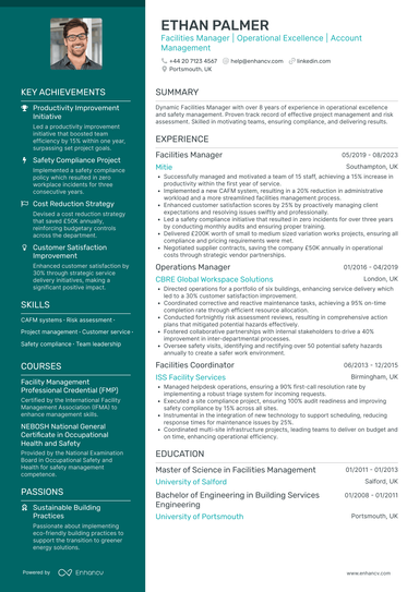Facility Manager CV Examples & Guide for 2026
