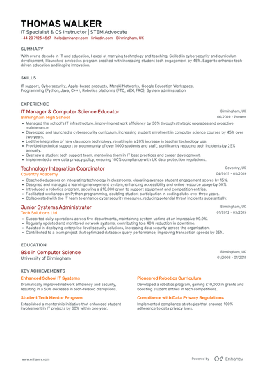 Computer Science CV Examples & Guide for 2026