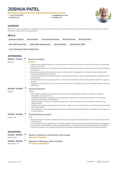 Entry Level Business Analyst CV Examples & Guide for 2026