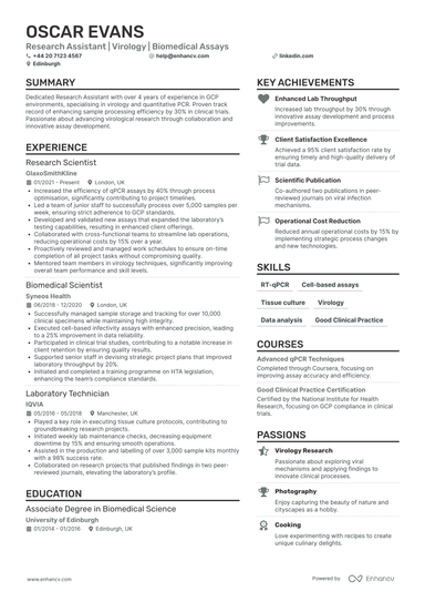 Research Assistant CV Examples & Guide for 2026