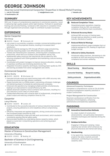 Carpenter CV Examples & Guide for 2026