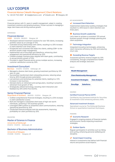 Financial Advisor CV Examples & Guide for 2026