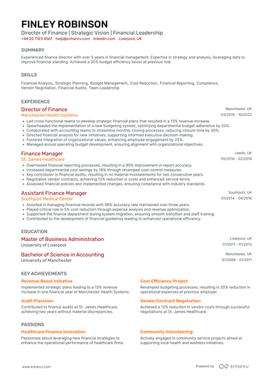 Finance Director CV Examples & Guide for 2026