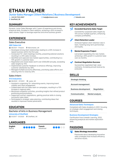 Sales Manager CV Examples & Guide for 2026
