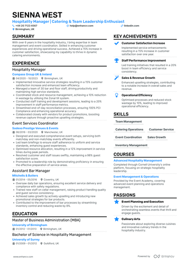 Bar Manager CV Examples & Guide for 2026