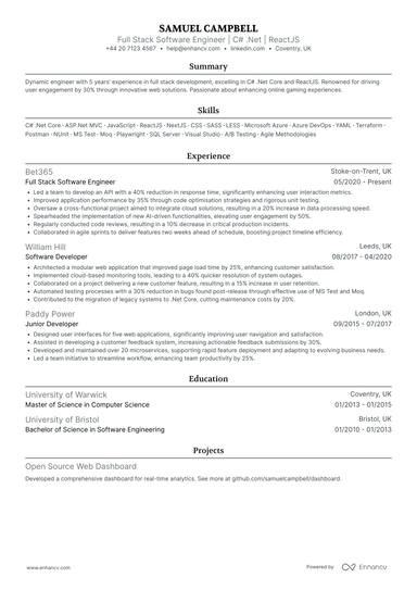 Web Developer CV Examples & Guide for 2026