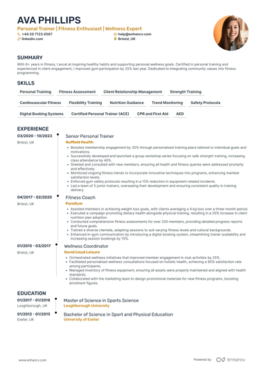 Personal Trainer CV Examples & Guide for 2026
