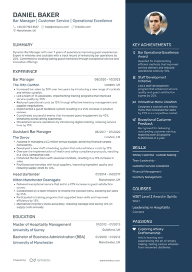 Bar Manager CV Examples & Guide for 2026