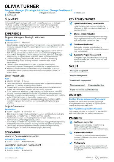 Program Manager CV Examples & Guide for 2026