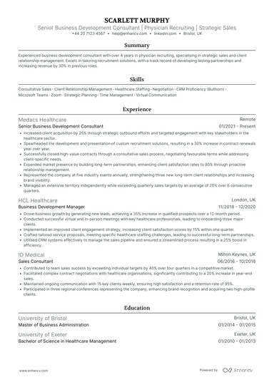Business Consultant CV Examples & Guide for 2026