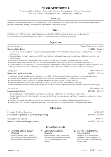 Truck Driver CV Examples & Guide for 2026