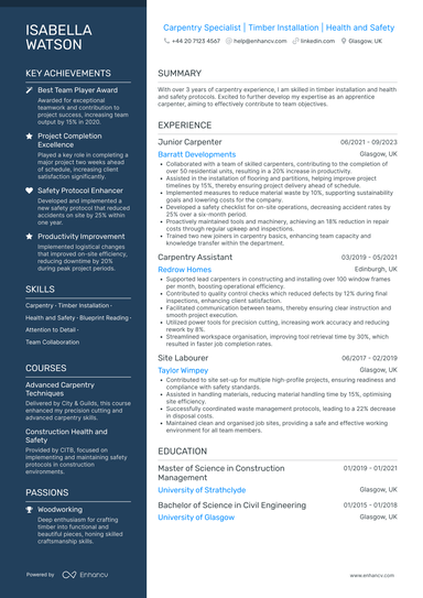 Carpenter CV Examples & Guide for 2026