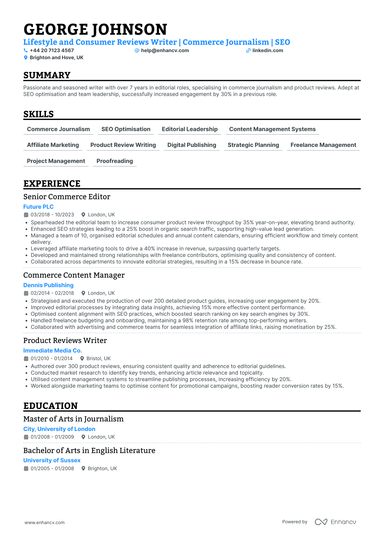 Freelance Writer CV Examples & Guide for 2026