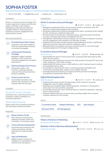 Key Account Manager CV Examples & Guide for 2026