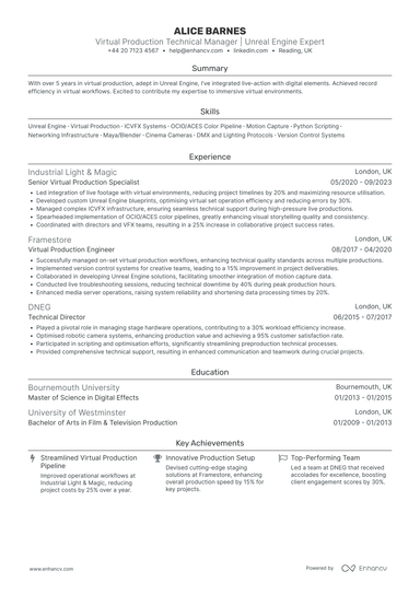 Cinematographer CV Examples & Guide for 2026